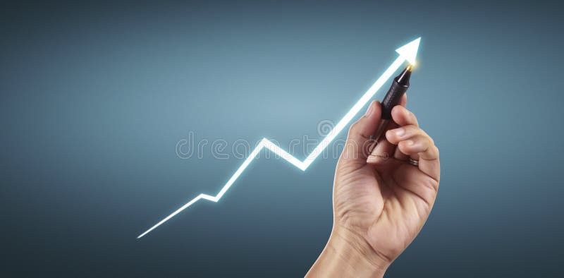 Hand Drawing Chart, Graph Stock of Growth Stock Photo - Image of ...