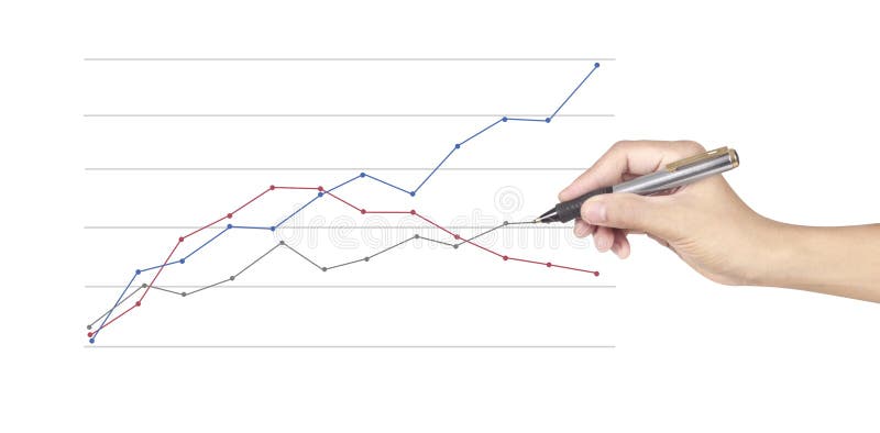 Hand Drawing Chart, Graph Stock of Growth Stock Image - Image of ...