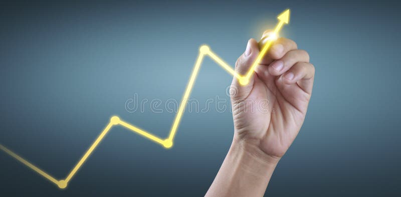 Hand Drawing Chart, Graph Stock of Growth Stock Photo - Image of ...