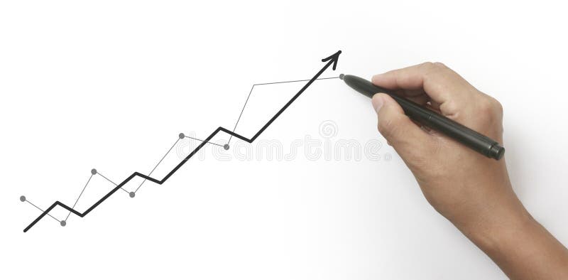 Hand Drawing Chart, Graph Stock of Growth Stock Photo - Image of ...