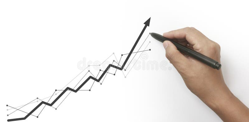 Hand Drawing Chart, Graph Stock of Growth Stock Image - Image of ...