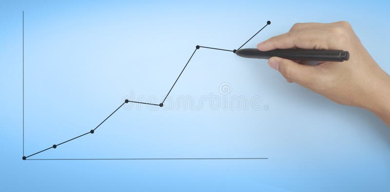 Hand Drawing Chart, Graph Stock of Growth Stock Photo - Image of ...