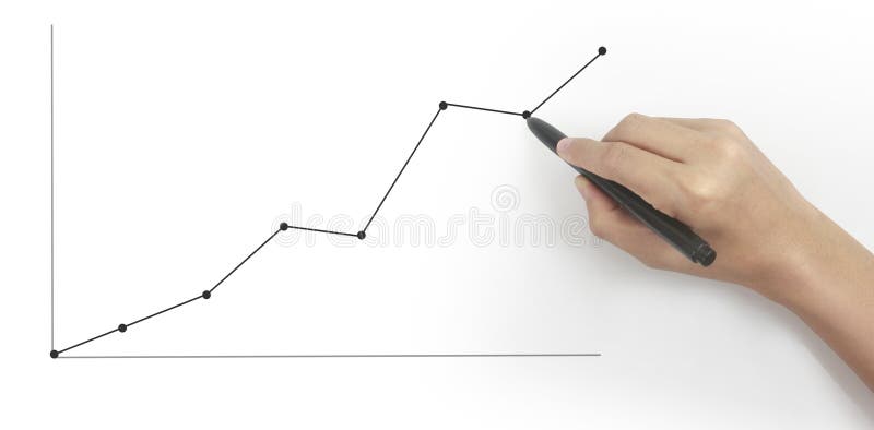 Hand Drawing Chart, Graph Stock of Growth Stock Image - Image of future ...