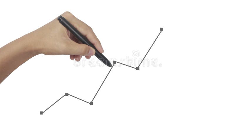Hand Drawing Chart, Graph Stock of Growth Stock Image - Image of ...