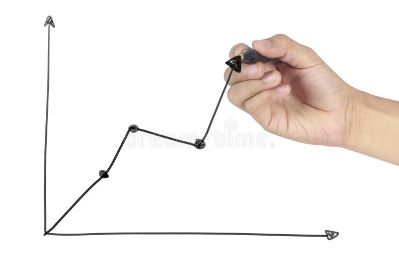 Hand Drawing a Chart, Graph of Growth Stock Photo - Image of ...