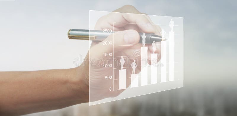 Hand Drawing Chart, Graph Stock of Growth Stock Image - Image of ...