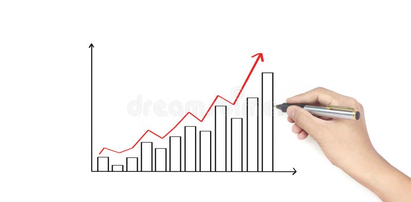 Hand Drawing Chart, Graph Stock of Growth Stock Photo - Image of ...