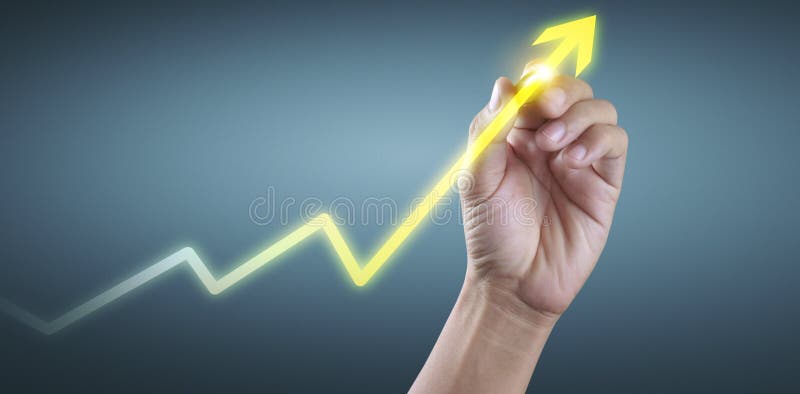 Hand Drawing Chart, Graph Stock of Growth Stock Image - Image of ...