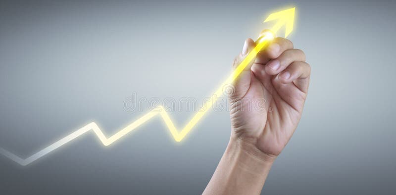 Hand Drawing Chart, Graph Stock of Growth Stock Image - Image of hand ...