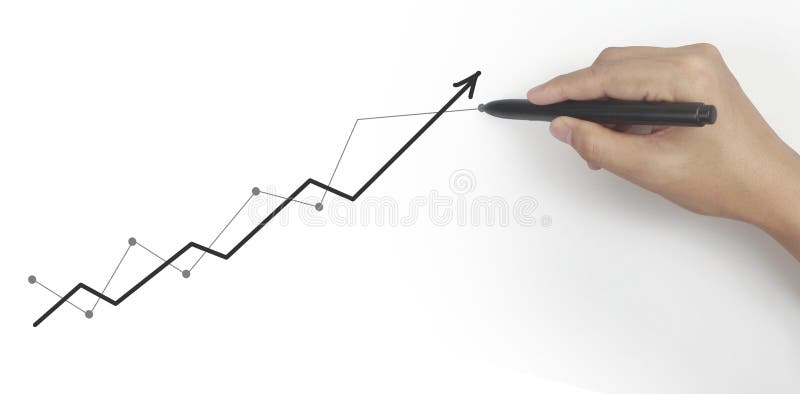 Hand Drawing Chart, Graph Stock of Growth Stock Image - Image of ...