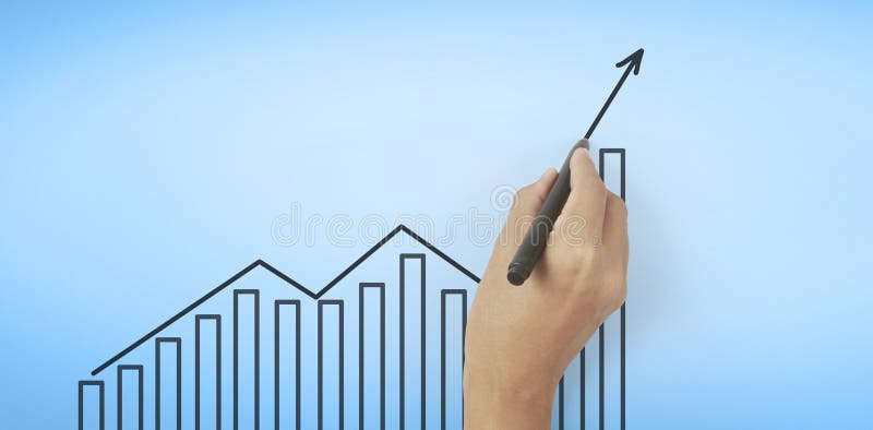 Hand Drawing Chart, Graph Stock of Growth Stock Photo - Image of ...