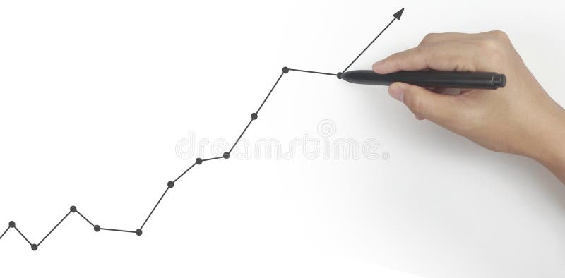 Hand Drawing Chart, Graph Stock of Growth Stock Image - Image of ...