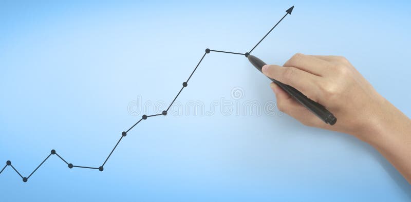 Hand Drawing Chart, Graph Stock of Growth Stock Photo - Image of draw ...