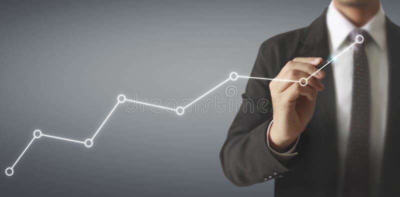 Hand Drawing Chart. Graph Stock of Growth.v Stock Image - Image of ...