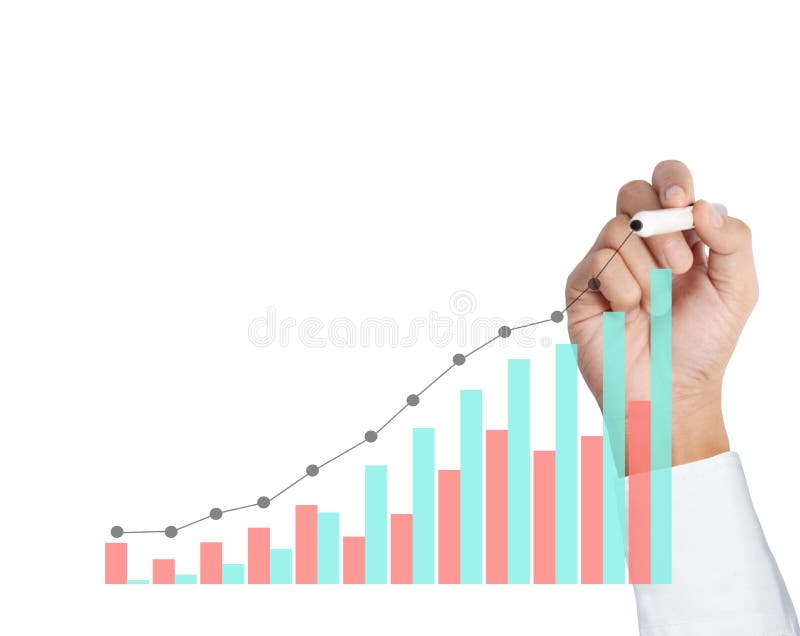 Hand drawing a chart stock illustration. Illustration of competition ...