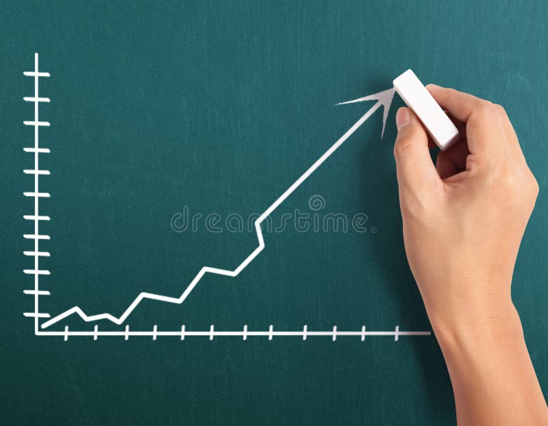 Hand drawing chart stock image. Image of business, blue - 54785191