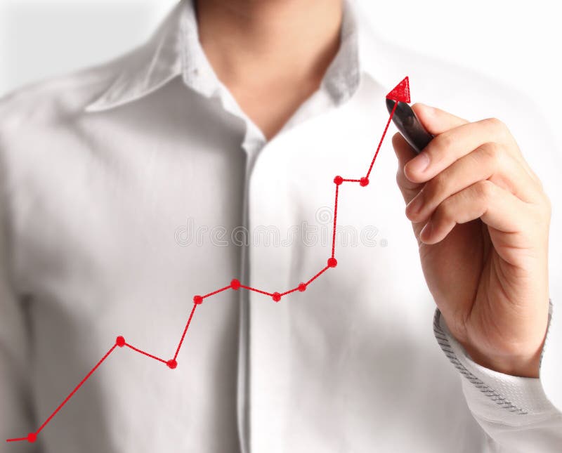 Hand drawing chart show stock photo. Image of consultant - 57312040