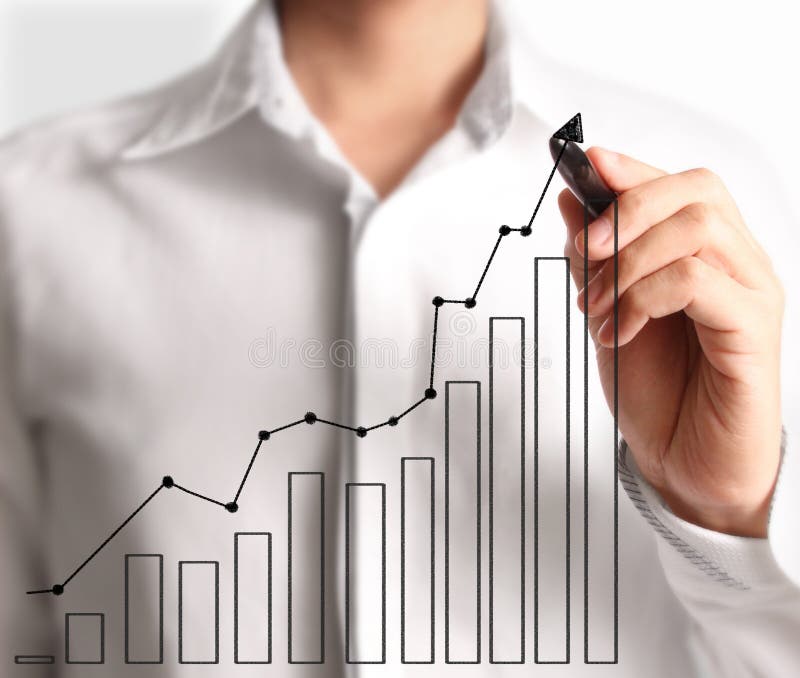 Hand drawing chart show stock photo. Image of control - 58696342