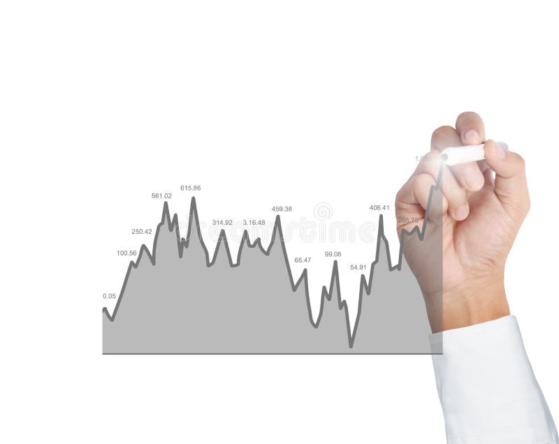 Hand drawing chart show stock photo. Image of graph, forecasting - 67081232