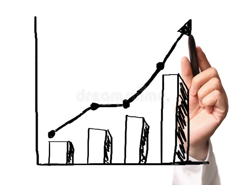 Hand drawing chart show stock photo. Image of diagram - 95822218