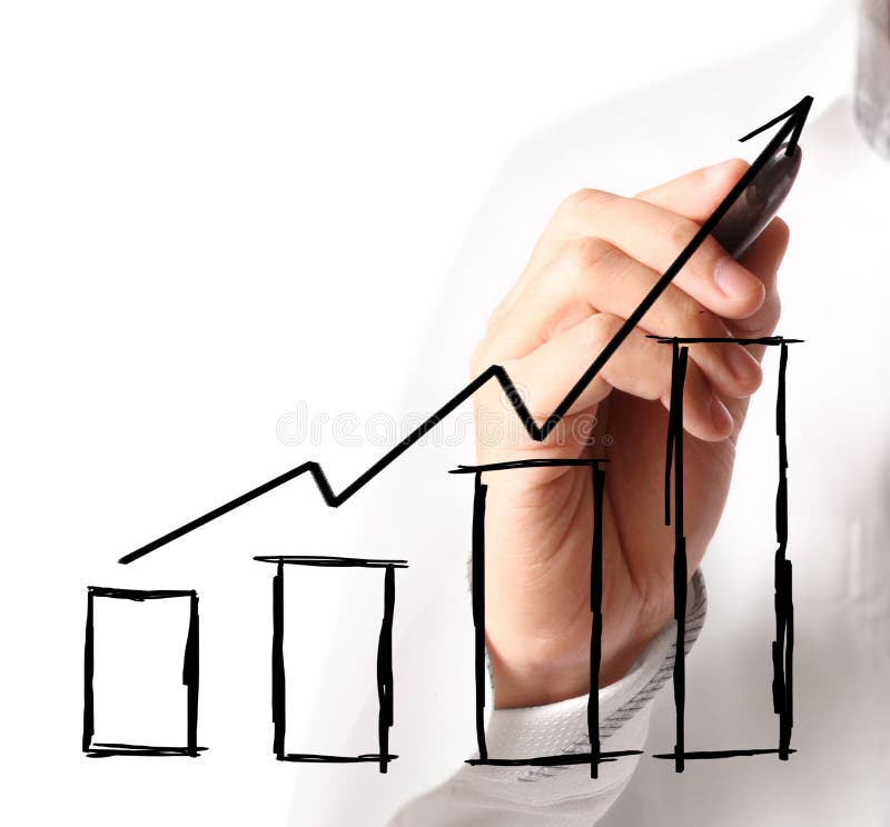 Hand drawing chart show stock photo. Image of control - 95822756