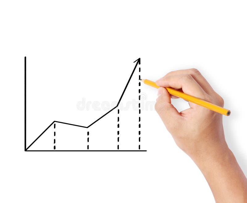 Hand drawing chart show stock photo. Image of concept - 96138626