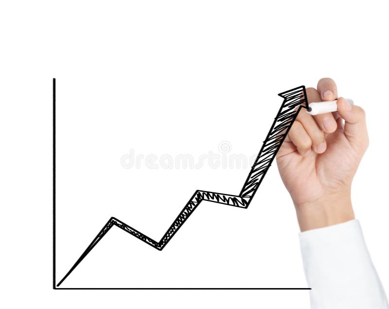 Hand drawing chart show stock photo. Image of drawing - 96138884