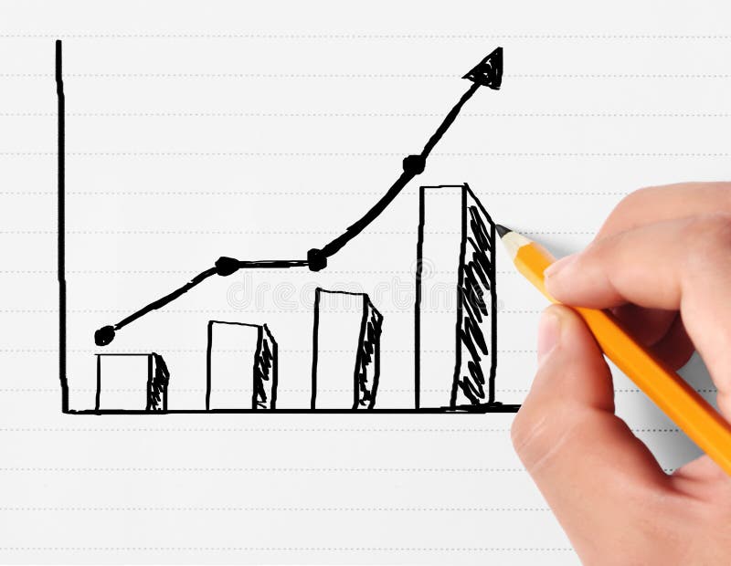 Hand drawing chart show stock image. Image of investment - 96138679