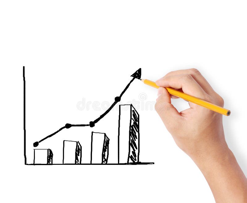 Hand drawing chart show stock image. Image of white, drawing - 96138731