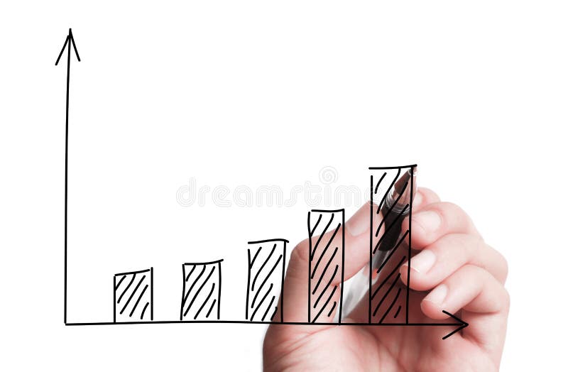 Hand Drawing a Chart stock image. Image of black, hand - 47890769