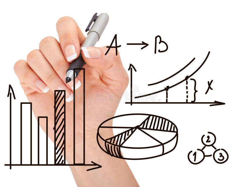 Hand Drawing Chart on Whiteboard Stock Image - Image of chart ...