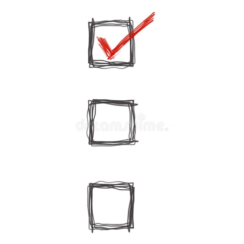 Hand Drawing Check Box Symbol Icon for Decorate Stock Illustration ...