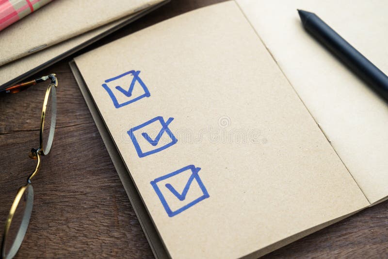 Drawing Checklists on the Notebook, To Do List Stock Image - Image of ...