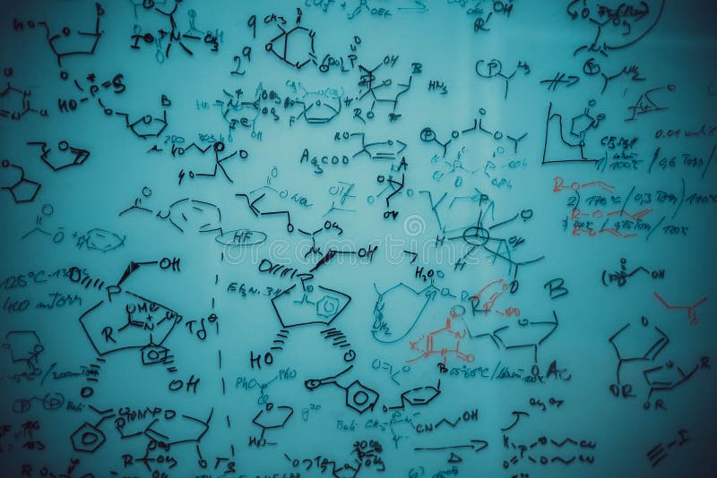 Hand-drawing Chemical Formulas Background Stock Image - Image of ...