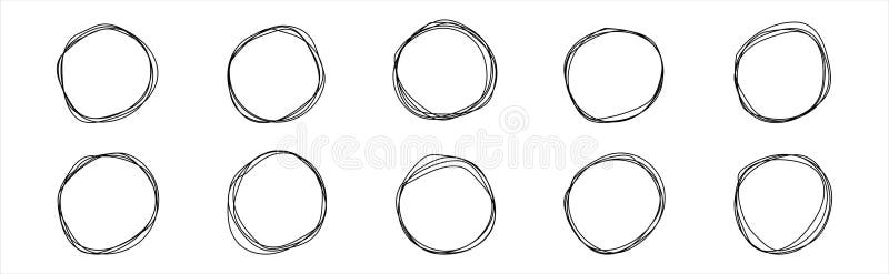 Hand Drawing Circle Doodle Circle Frame Doodle Stock Vector ...