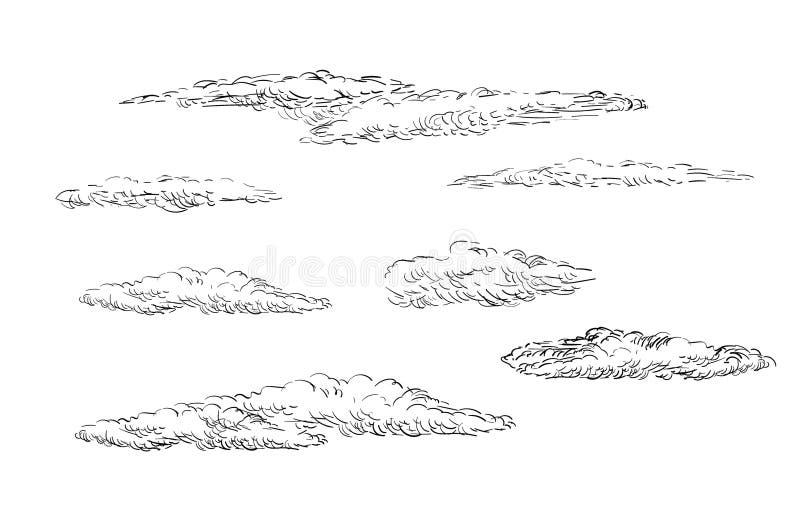 Hand Drawing Clouds Set Vector Illustration Stock Illustration ...