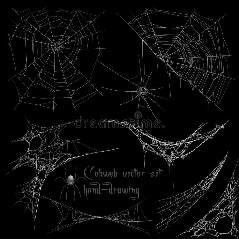 Hand drawing cobweb set stock vector. Illustration of detail - 56262653