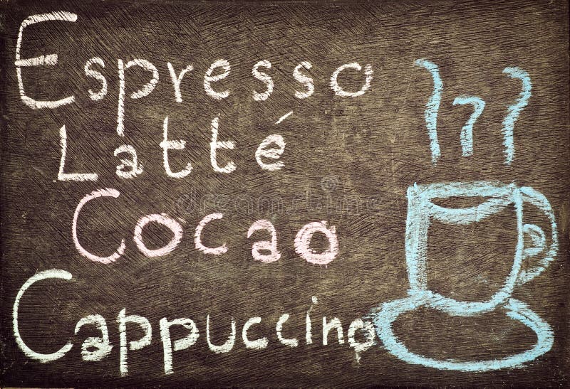 Hand Drawing Coffee and Drink Menu Design Stock Photo - Image of ...