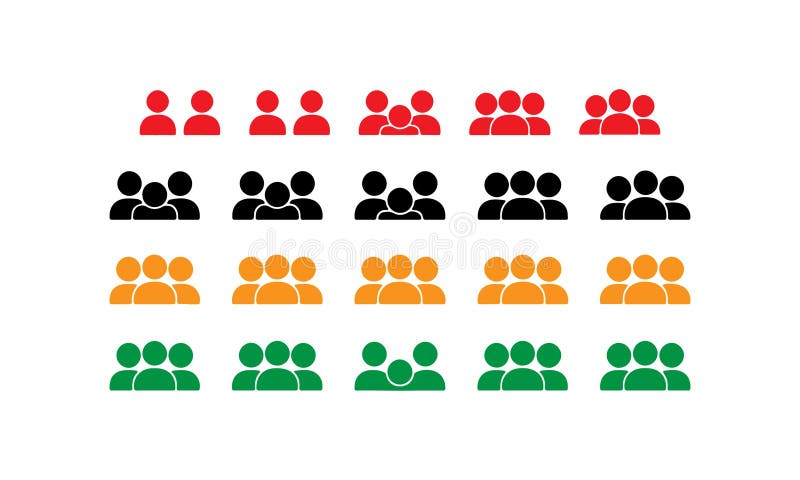 Hand Drawing Colorful Population Icons Vector Illustration Stock ...