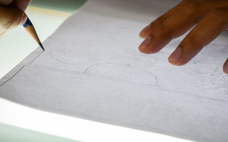 Hand drawing comic stock photo. Image of wooden, intently - 94288698