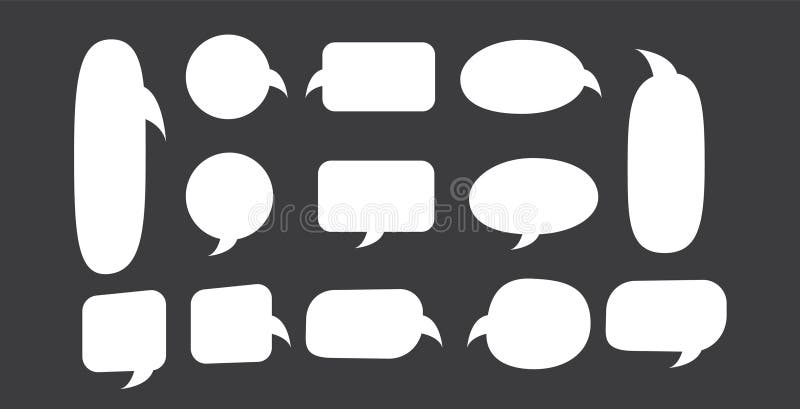 Hand Drawing Communication Speech Bubbles Collection, Text Box for ...