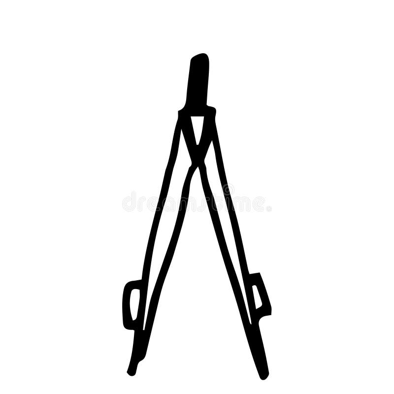 Hand Drawing of a Compass Design Element on the Theme of School and ...