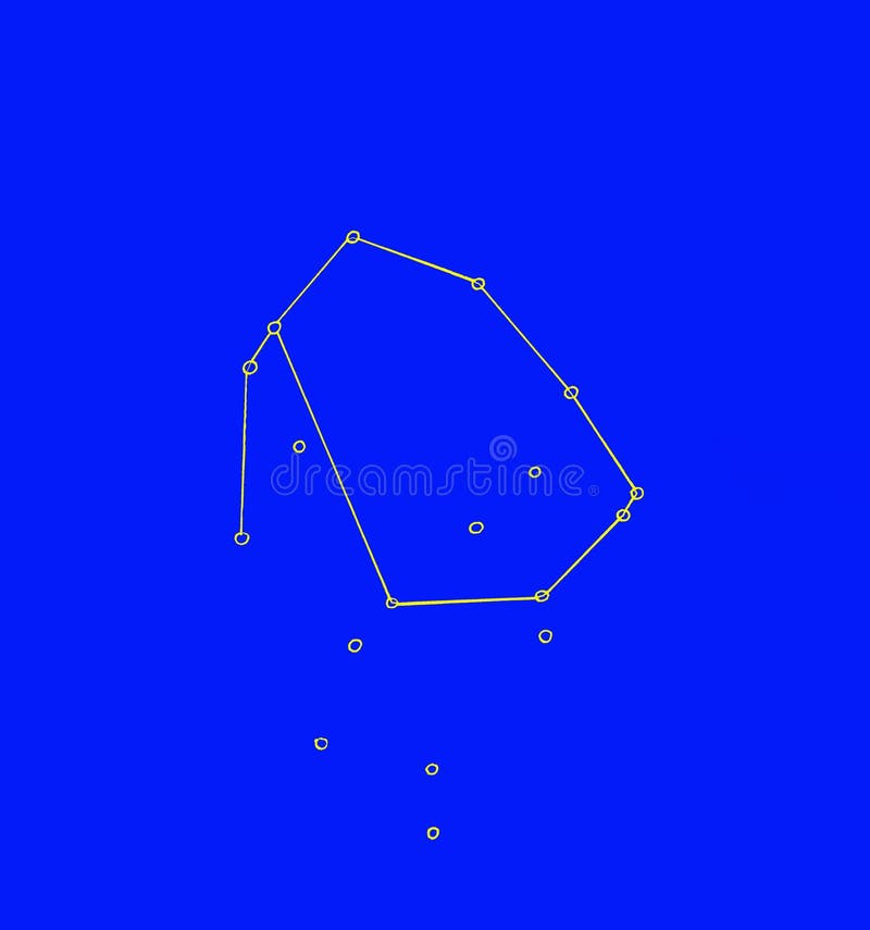 Hand Drawing of the Constellation Ophiuchus, Color Stock Illustration ...