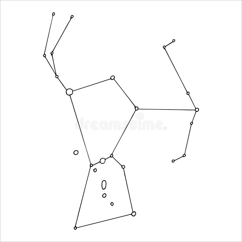 .hand Drawing of the Constellation Orion, Vector Stock Illustration ...