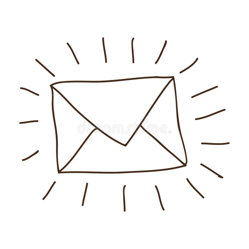 Hand Drawing of Contour Envelope Mail Stock Illustration - Illustration ...
