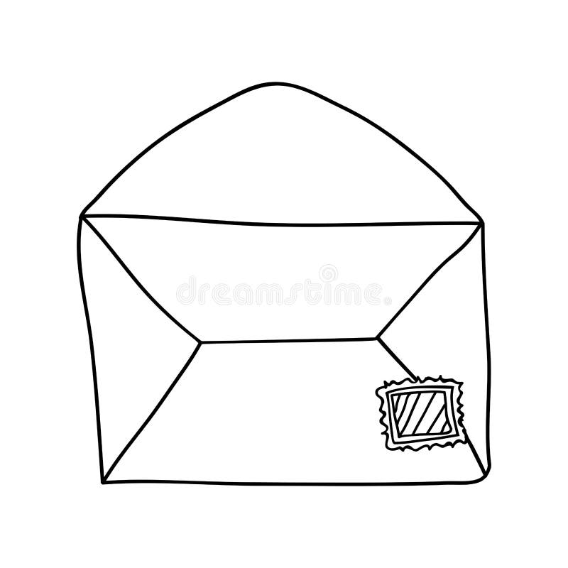 Drawing of a mail envelope stock vector. Illustration of drawing - 36011409