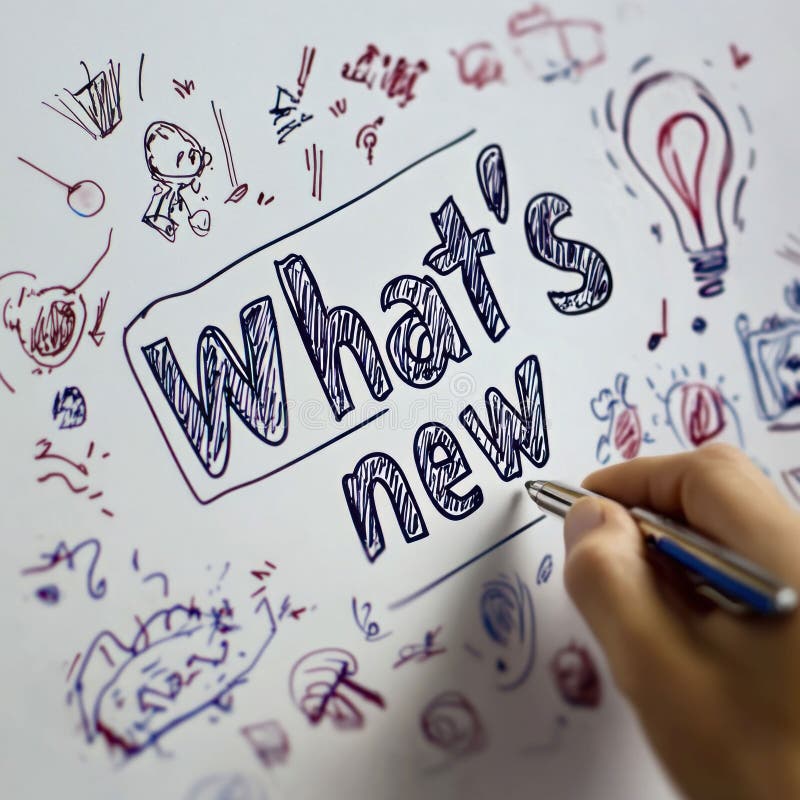 Hand Drawing Creative Doodles and What S New Text Stock Illustration ...