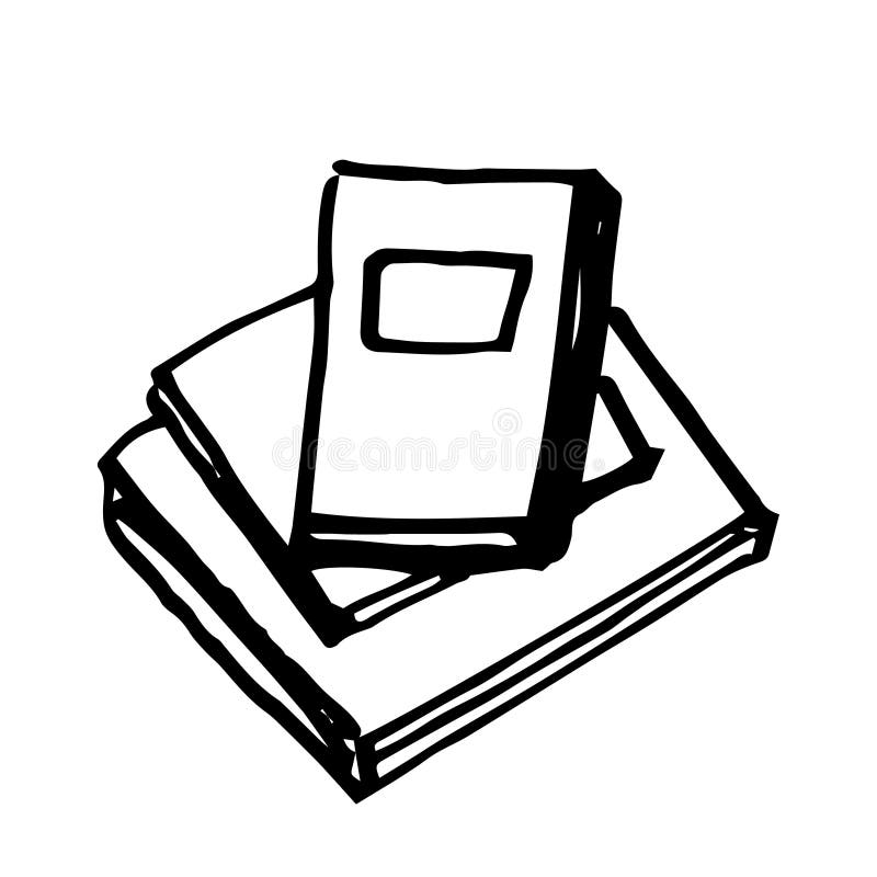 Hand Drawing Design Element School Textbook on the Theme of School and ...