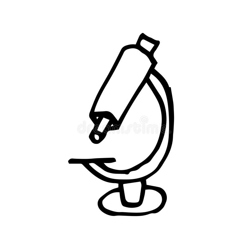 Hand Drawing, Doodle - Microscope, Design Element on a School Theme ...