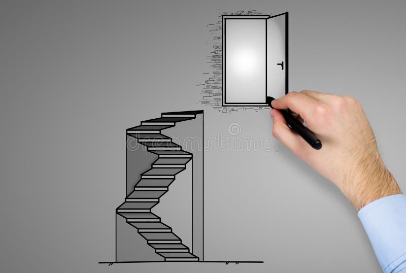 Hand drawing door stock image. Image of textured, render - 50718653